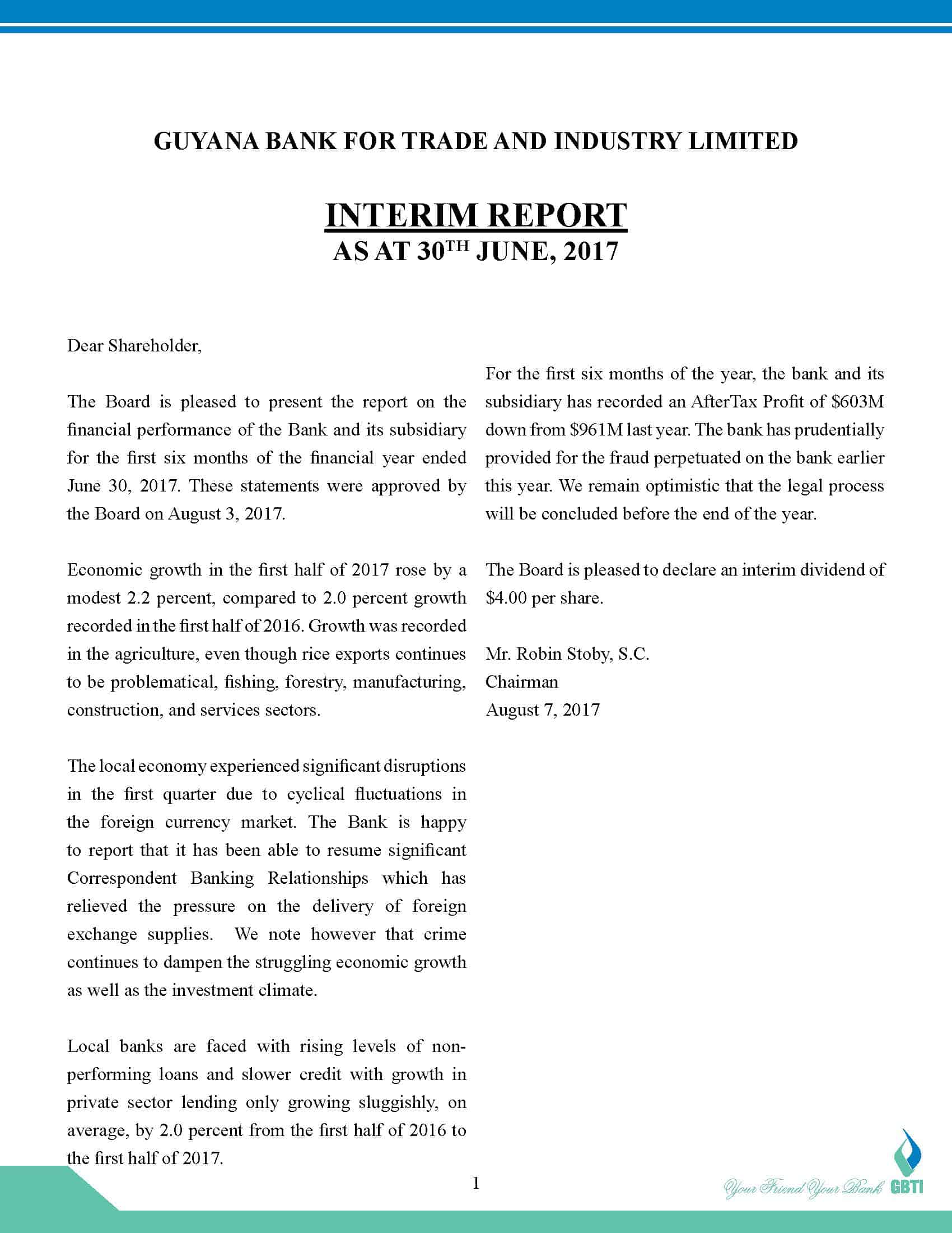 General Reports - GBTI