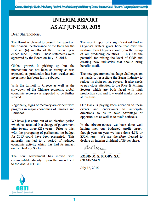 General Reports - GBTI